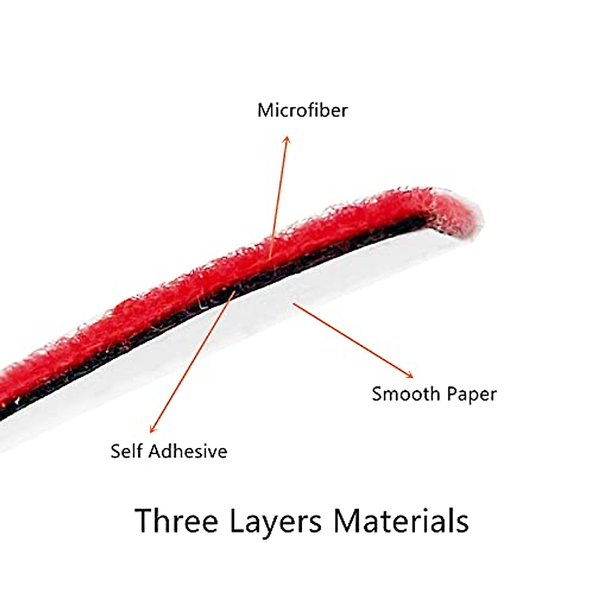 CARTINTS 18Piece Squeegee Felt Tape, Red Microfiber Felts for Plastic Squeegee & Decal Applicator, Non-Scratch to Car Vinyl Film, Fit for 4-inch Squeegee