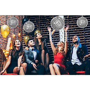 10 PCS Silver Disco Balloon 4D Round Balloon 70s 80s 90s Theme Disco Balloon Decorations Bachelorette Party Birthday Party Supplies