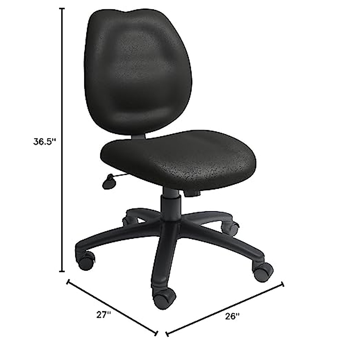 Boss Office Products Any Task Mid-Back Task Chair with No Arms in Black