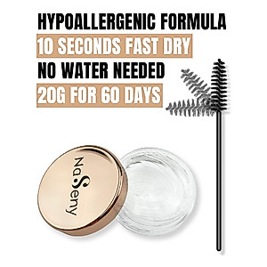 Naseny Waterproof Blue Mascara Volume And Length,5D Silk Fiber Lengthening Thickening,Clear Eyebrow Gel Keep Brows Stay In Place,Brow Freeze Goes a Long Way Creat Full Voluminous Party Eye Makeup