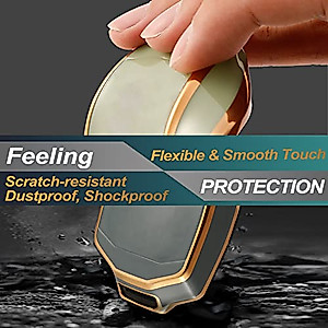 FEYOUN Key Fob Cover Compatible with Ford Ranger Escape Expedition Explorer Fusion F-150 F-250 F-350 F-450 F-550 Flip 3 Buttons TPU Remote Keyless Key Fob Case Protection Shell Accessories, White