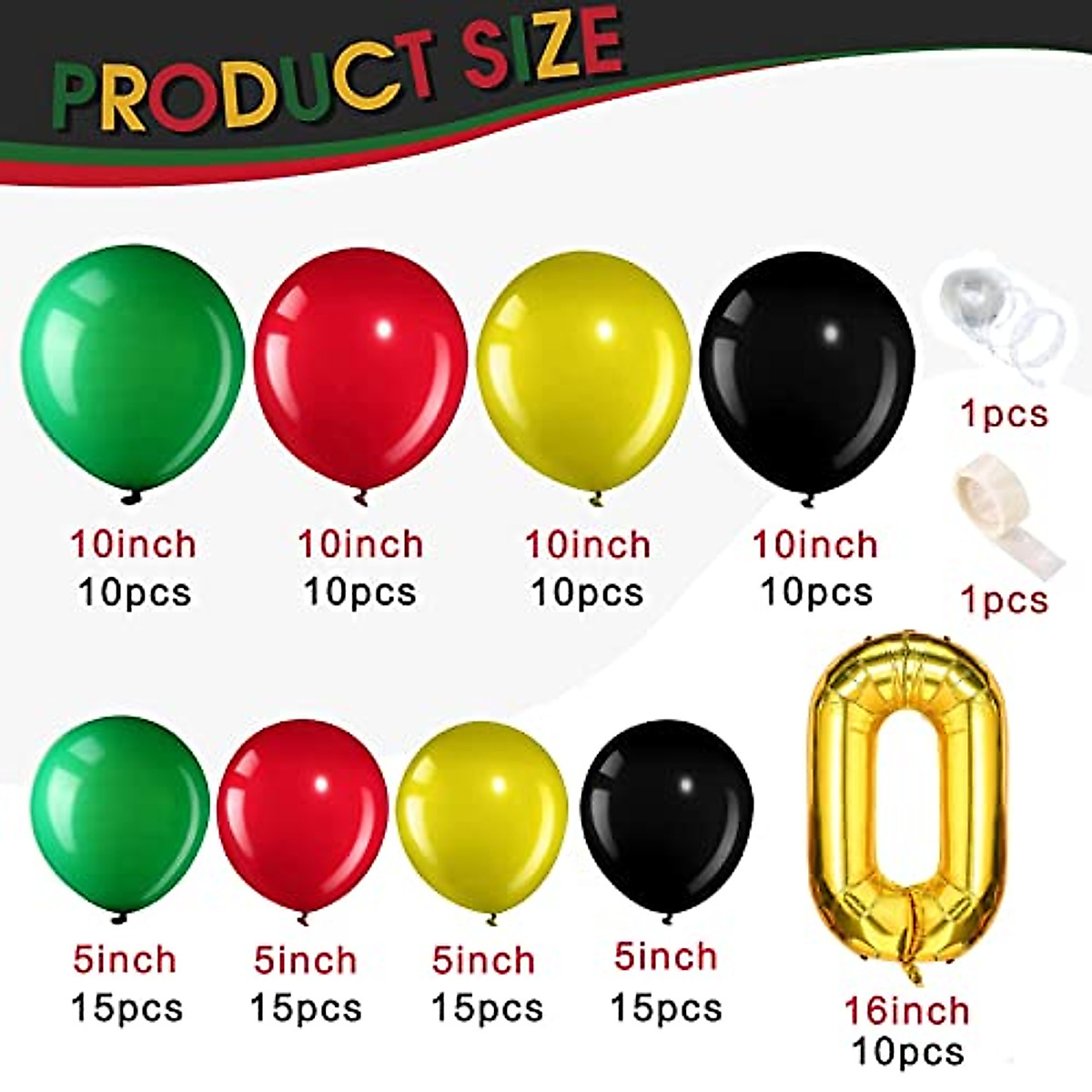 112 Pieces Juneteenth Decorations Kit-Juneteenth Balloon Garland Arch Kit with Happy Juneteenth Tablecloth Gold Chain Balloon for African-American June 19th 1865 Freedom Day Party Supplies