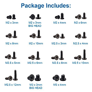 MMOBIEL 450 pcs Laptop Notebook Computer Replacement Screws Kit for HP, IBM, Lenovo, Toshiba, Gateway, Samsung, Dell, Sony, Acer, Asus, SSD Hard Disk SATA