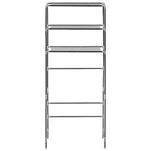 loibinfen 3-Tier Storage Rack Over Laundry Machine, 3-Tier Laundry Room Shelf Over The Washing Machine, Silver Storage Rack Bathroom Organizer Stand Space Saver Shelving Units 27.2"x11"x66.5", -192