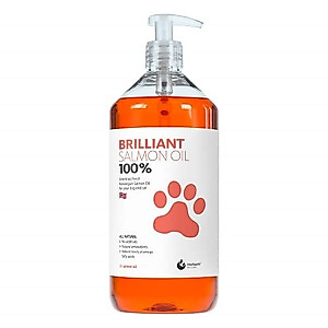 Brilliant Salmon Oil for Dogs, Cats & Puppies | Omega 3 Fish Oil Liquid Supplement with DHA, EPA Fatty Acids | Supports Skin and Coat, Immune System & Joint Function | Hofseth BioCare (34oz)