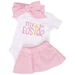Unique Baby Girls My 1st Easter Skirt Layette Set (6 Months)