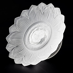 Qinlang 7 Inch White Glass Buddhist Fruit Plate, Offering Plate for Altar, Buddhist Altar Supplies