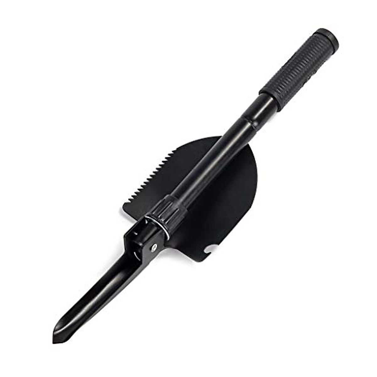 Jipemtra Gardening Folding Shovel Military Camping Shovel Survival Gear Entrenching Tool with Carrying Pouch Metal Handle for Camping Trekking Gardening Fishing Backpacking Snow (Black)