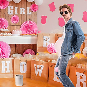 Tatuo 71 Baby Shower Game Sign Wooden Baby Shower Sign Tinkle in the Pot Game Sign Gender Reveal Party Favors 20 Table Tennis Pink Balls 50 Pink Balloon Baby Latex Balloon for Baby Shower Game