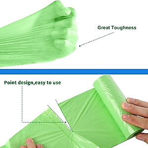 Biodegradable Trash Bags - YUEYA 2.6 Gallon 100 Count Garbage Bags for Home, Kitchen, and Yard Waste Disposal (Green)