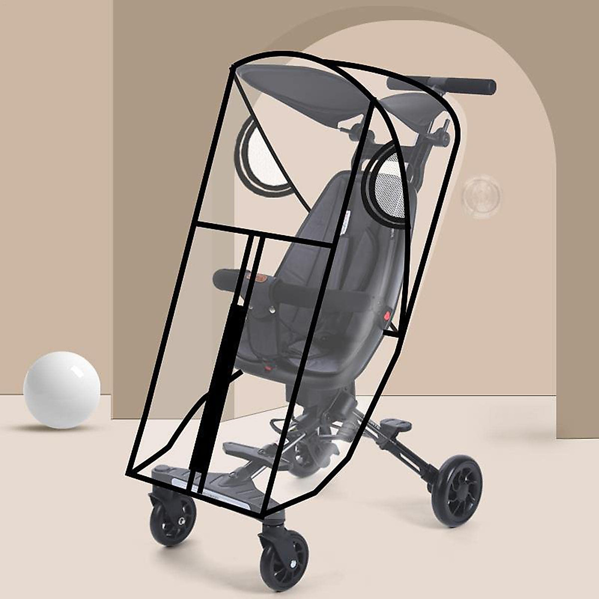 AnHuaYK Universal Baby Stroller Rain Cover - Weatherproof Shield to Safeguard Your Child from Wind and Rain