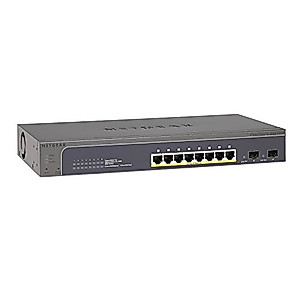 NETGEAR 8-Port Gigabit Smart Managed Pro Switch, PoE+, 130w, ProSAFE Lifetime Protection (GS510TP) (GS510TP-100NAS)