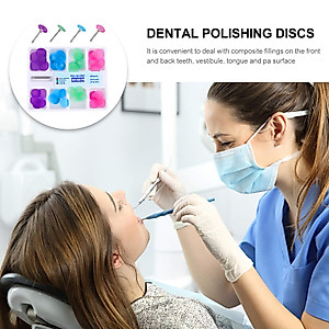 1box Supplies Polishing Discs Dentistry Disc Assorted Kit Tool Dental Polisher Material Tools Polish With Stem Mandrel Accessories Filling Finishing Dentist Resin for
