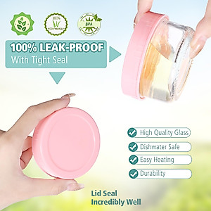 Uiifan 20 Pcs Salad Dressing Container with Screw Lids 1.3 oz Mini Reusable Glass Condiment Containers Leakproof Small Mason Jars Airtight Dipping Sauce Cups Set for Food Storage Lunch Box Work Trip