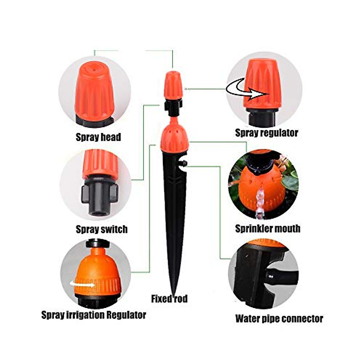 20 Drip Irrigation Adjustable Nozzle Garden Plant Watering Nozzle 360 Degree Dripper Atomizing Spray Cooling / Irrigation Equipment