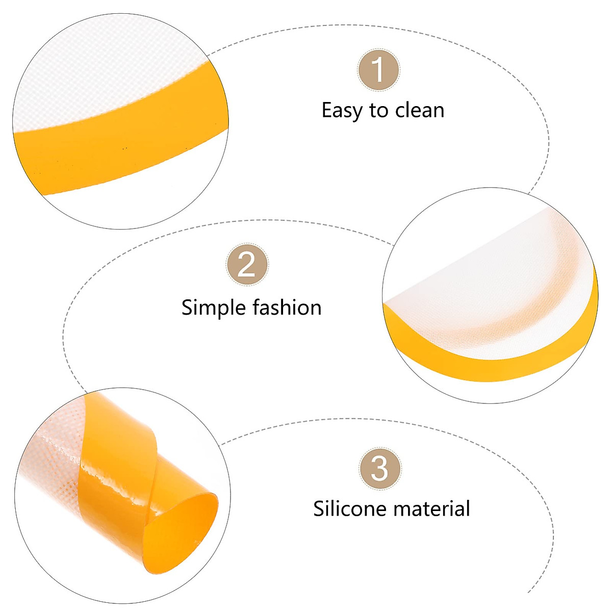 YARNOW Non Stick Baking Mat, Round Silicone Baking Mat, Reusable Silicone Mat for Pie Bread Macaron Pastry Tortilla (12 Inch, Random Color)