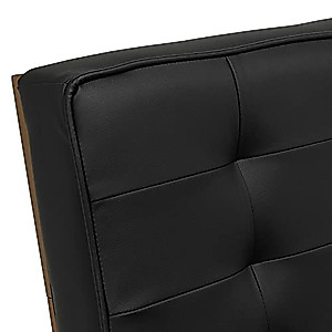 Studio Designs Home Ashlar Modern Metal Frame and Blended Leather Square Accent Chair, 250, Bronze/Black