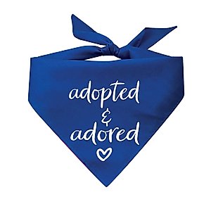 Adopted and Adored Triangle Dog Bandana (Royal, OS 380)