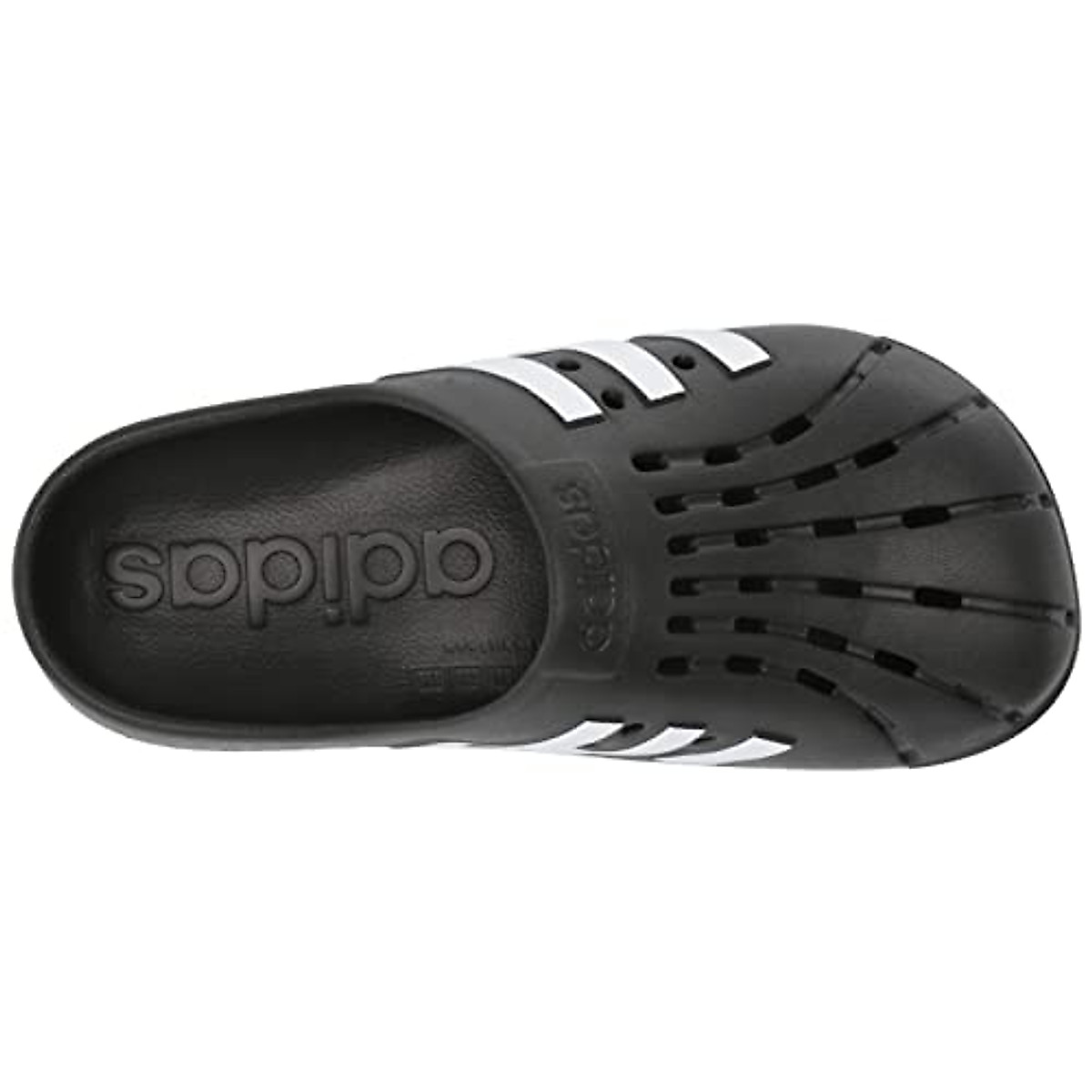adidas Unisex Adilette Clogs Slide Sandal, Core Black/White/Core Black, 13 US Women/12 US Men