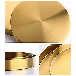 UniDes - Round Brass Tray,Small Gold Decorative Tray Metal Storage Organizer Tray for Modern Home,Matte Brass Finish | 8.66 Inch