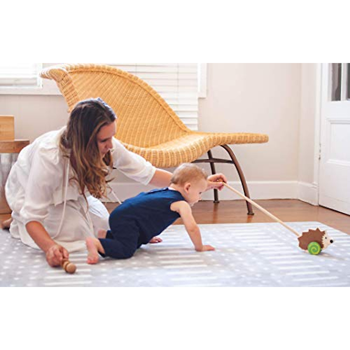 Tribe West Large, Stylish Playmat | Microfiber Suede and Durable, Eco-TPE (Mali Grey)