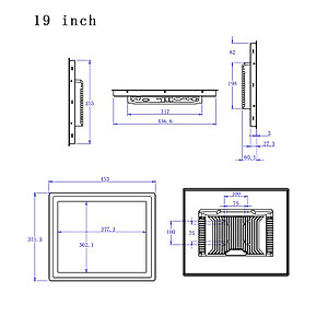 19 Inch Capacitive Touch Industrial Computer with WiFi Module Win10 Pro (8GB RAM+128GB SSD, Core i7-7500U)