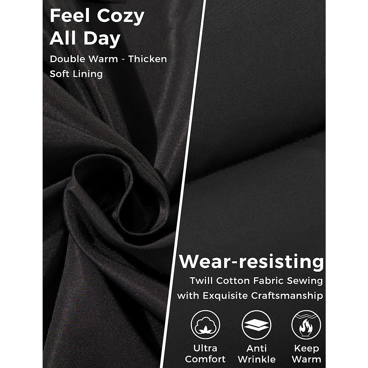 wantdo Men's Windproof Puffer Coat Insulated Winter Jacket with Hood Black Small