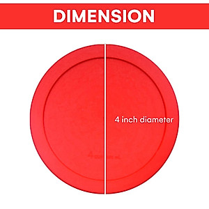 Wood Grip - Lids for Pyrex and Anchor Round Glass Containers - Lids For Pyrex Glass Containers - Replacement Lids (Red, 2 Cups, 6 Pack)