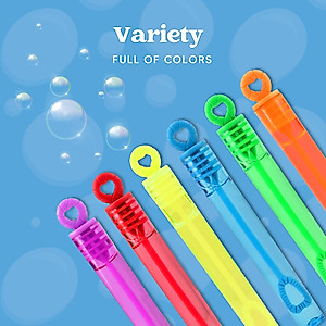 JOYIN 102 Pcs 6 Colors Mini Bubble Wands Bulk Party Favors Assortment Toys for Kids, Carnival Prizes, Wedding, Outdoor Gifts for Girls & Boys, Easter Basket Stuffers Goodie Gift Bag Stuffer Fillers