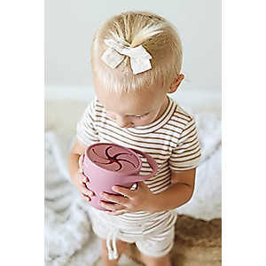 otterlove Collapsable Silicone Snack Container with Attachable Cover | 100% Pure LFGB Platinum Silicone with No Fillers | Snack Cup (2 Pack - Woodchuck & Very Peri)