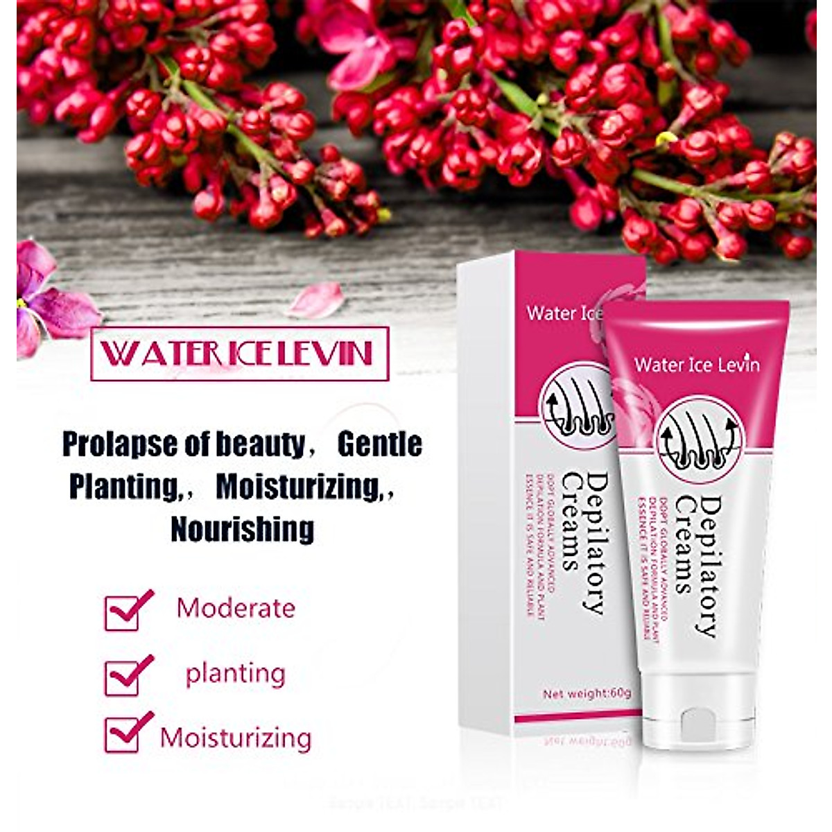 Hair Removal Cream water ice levin Depilatory Cream Used on Bikini,Underarm,Chest, Back, Legs and Arms for Men and Women,Simple and fast