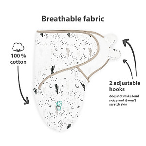 Baby Swaddle Blanket Wrap for Newborn & Infant, 0-3 Months 100% Breathable Cotton Swaddlers Sleep Sack with Adjustable Wings, 3 Pack Swaddling Blankets for Boys and Girls (Cactus)