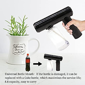3T GROUP Mini Disinfectant Spray Gun Nano Sprayer Sanitizer Gun Alcohol Nano Spray Gun Electric Atomizer Spray Bottle Gun Mist Sprayer Gun Fogger Machine for Indoor Outdoor 8.8 OZ Black