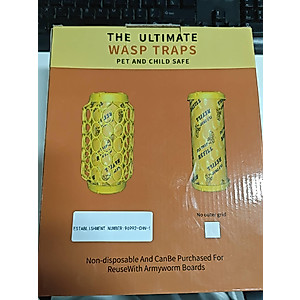 Sticky Fly Traps Outdoor Hanging,Fruit Fly Traps for Indoors,Wasp Trap Bee Traps Catcher,Yellow Jacket Trap,Flying Insect Trap,2 Pack Wasp Deterrent Killer Fly Insect Catcher with 4 Sticky Boards