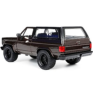 1980 Chevy Blazer Dark Brown Metallic with Black Top with Extra Wheels Just Trucks Series 1/24 Diecast Model Car by Jada 33017