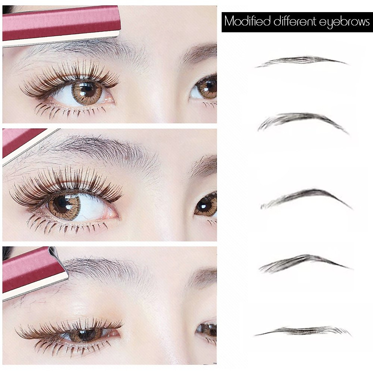 Miss Gorgeous London Eyebrow Razor, Eyebrow Razor Shaper for Men and Women, Grooming Shavers (red-10pcs)