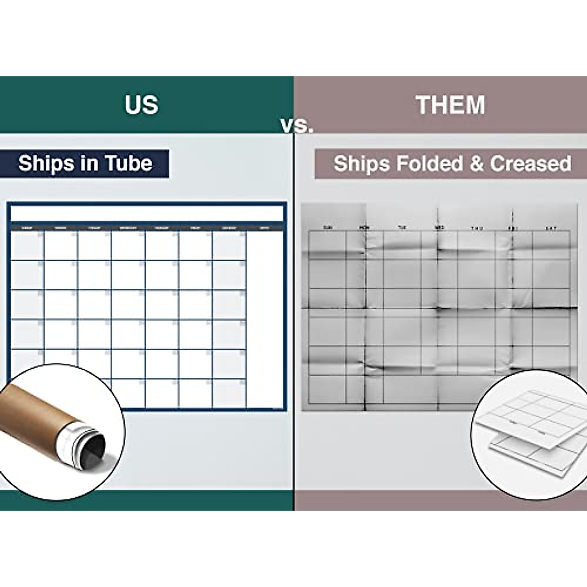 X Large Dry Erase Wall Calendar - 36"x48" Premium Giant Oversized Undated Erasable Deadline Task Calendar for 2023 - Jumbo Monthly Task Organizer Planner for Home & Office