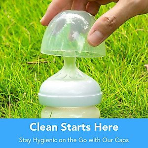 Baby Bottle Replacement Caps for Philips Avent Natural Bottles, Compatible Bottle Lid for Avent Natural Plastic and Glass Bottles, Soft and Safe PP, 4 Count