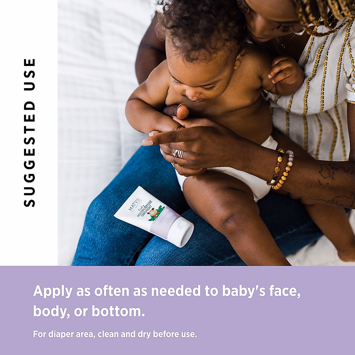 Matys Multipurpose Baby Ointment, All Over Gentle Skin Protection for Newborns & Up, Soothes Dry Irritated Skin, Diaper Area, Dry Scalp, Drool Irritation, Petroleum Free, 2 Pack, 3.75 oz each tube