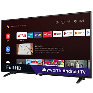 Skyworth S3G 32-inch 720p HD LED Smart Android TV with Google Assistant and Chromecast Built-in, for Outdoor Bedroom Garage RV