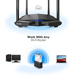 Tenda Wi-Fi Dongle, N150 Mini Wireless Network USB Wi-Fi Adapter for PC Desktop Laptop (Supports Windows XP/7/8/8.1/10, Driver-Free, Soft AP, USB 2.0) Plug & Play - W311MI V4.0