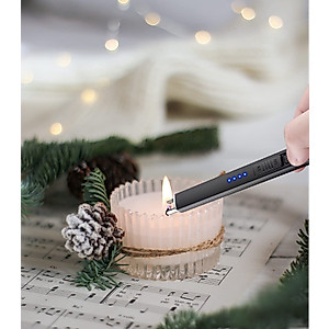 2 Pack Electric Candle Lighter Long Lighter USB Rechargeable Lighter Arc Flameless Plasma Windproof for Candle Camping