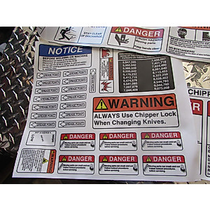 MORBARK Wood Chipper Safety Decal KIT