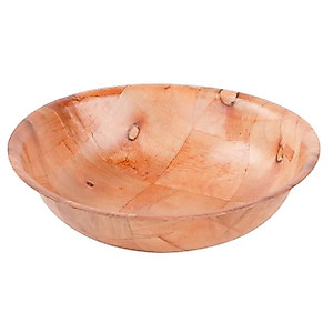 Valchemist 4 Pcs Woven Wooden Salad Bowl Set - 8 Inch Salad Bowls for Lunch Snacks Fruit Soup Serving Bowls Set of 4