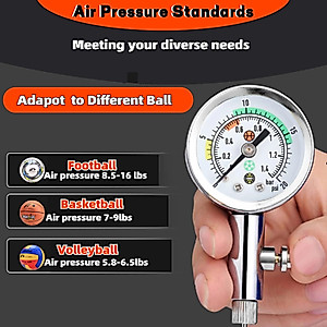 Ball Pressure Gauge, Mini Portable Basketball Football Volleyball Ulitity Air Pressure Gauge Sports Inflation Devices