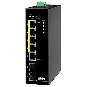 Tripp Lite Industrial 5 Port Ethernet Network Switch 10/100/1000 Mbps -40° to 167°F Temperature Range Unmanaged Splitter TAA Compliant DIN/Wall Mount (NGI-U05)