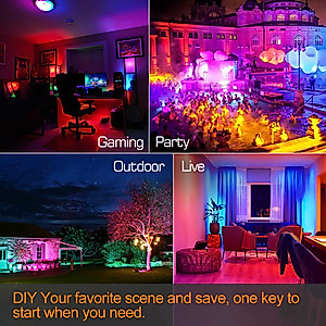 LED Flood Light Outdoor 800W Equivalent 8000LM Smart RGB Landscape Lighting with APP Control, DIY Scenes - Timing - Warm White 2700K - Color Changing Uplight, IP66 Waterproof US Plug MELPO(2Pack)