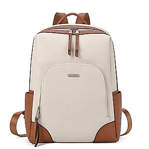 CLUCI Womens Laptop Backpack Leather 15.7 Inch Computer Backpack College Travel Vintage Daypack