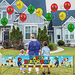 Mario Party Banner Mario Balloons Video Game Theme Party Decoration for Mario Birthday Party Supplies Mario Party Yard Decorations