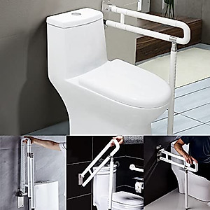 Nisorpa Foldable Toilet Grab Bar Flip Up Stainless Steel Shower Handrail Handicap Grab Bars Rails Anti Slip Grab Bar with Leg Bath Grab Bar Arm Hand Grip Safety Handrails for Elderly Disabled Pregnant